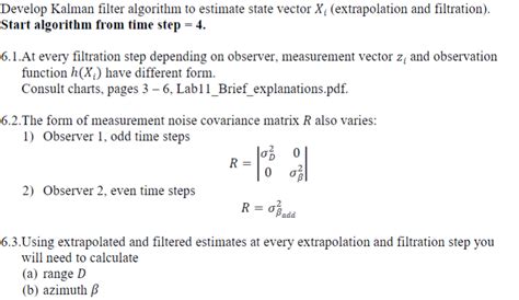 solved initial conditions for extended kalman filter
