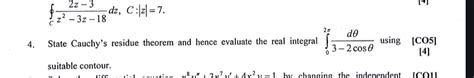 Solved State Cauchy S Residue Theorem And Hence Evaluate The Chegg
