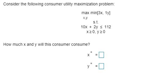 Solved Consider the following consumer utility maximization | Chegg.com