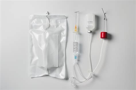 Premium Photo Medical Iv Bag Syringe And Tubing On White Background