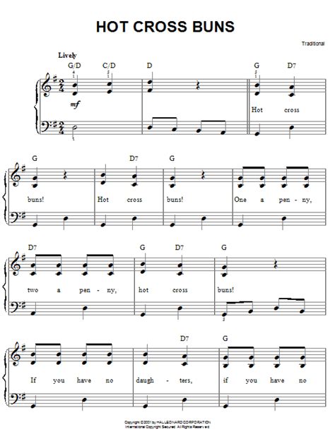 Hot Cross Buns Sheet Music Direct