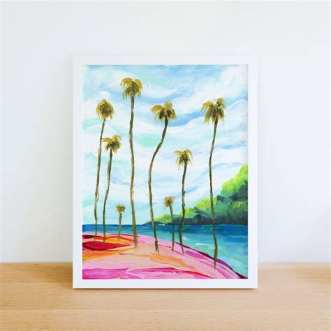 Tropical Wall Art Palm Tree Art Print Beach Decor Acrylic Landscape