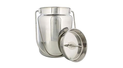 Rural365 1 Gal Metal Milk Jug Stainless Steel Farmhouse Decor