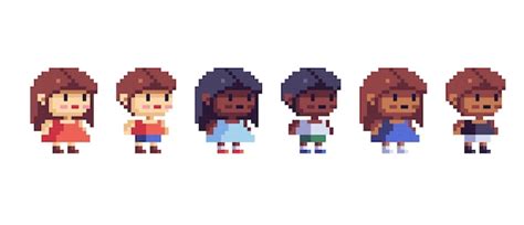 Premium Vector Chibi Cute Human Figure Pixel Art Adorable Kawaii