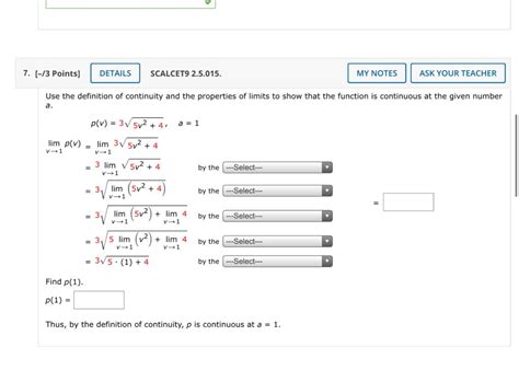 Solved 7 13 Points DETAILS SCALCET9 2 5 015 MY NOTES Chegg