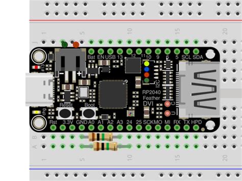 Capacitive Touch Adafruit Feather Rp2040 With Dvi Output Port