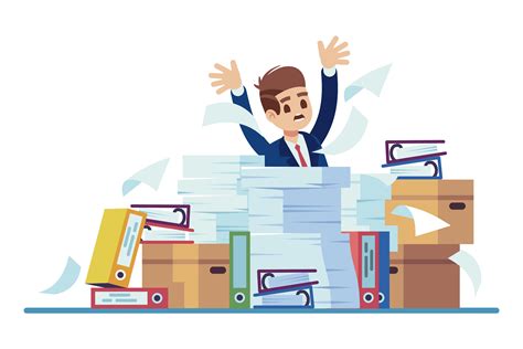 Overload Work Exhausted Man In Paper Do Graphic By Yummybuum