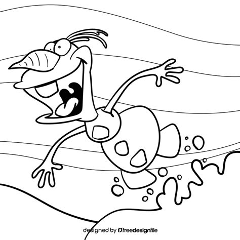 Olaf Frozen Jumping Cartoon Drawing Black And White Vector Free Download