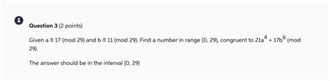 solved question 3 2 ﻿points given a 17 mod29 ﻿and