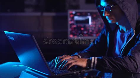 Male Hacker Celebrates Success With A Hand Gesture A Successful Attempt At System Hacking And