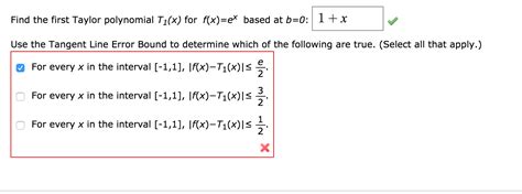 solved find the first taylor polynomial t x for f x e x