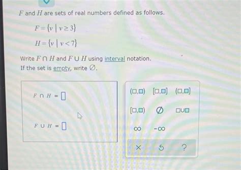 Solved F And H Are Sets Of Real Numbers Defined As Follows