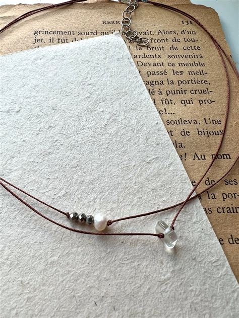 Double Beaded Choker Choker Necklace Pearl Choker String Etsy