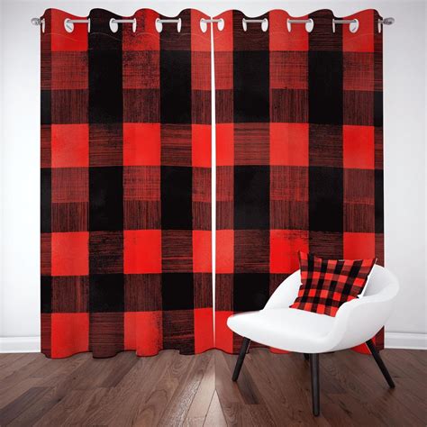 Buffalo Plaid Blackout Curtain For Bedroom Farmhouse Checkered