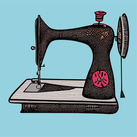Vintage Sewing Machine Retro Clipart Image 01 Steinmixedmedia