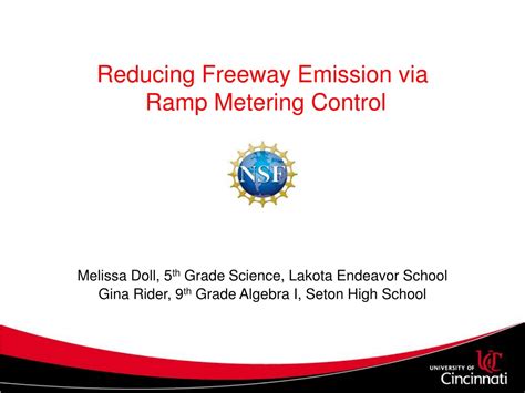 Ppt Reducing Freeway Emission Via Ramp Metering Control Powerpoint Presentation Id 9522577