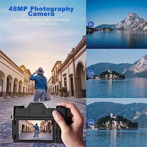 Caméra de vlogging 4K pour YouTube appareil photo numérique 48 MP pour