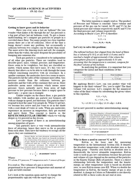 Q4 Module 1 Compressed Pdf Gases Temperature