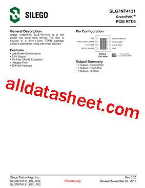SLG7NT4131 Datasheet PDF Dialog Semiconductor