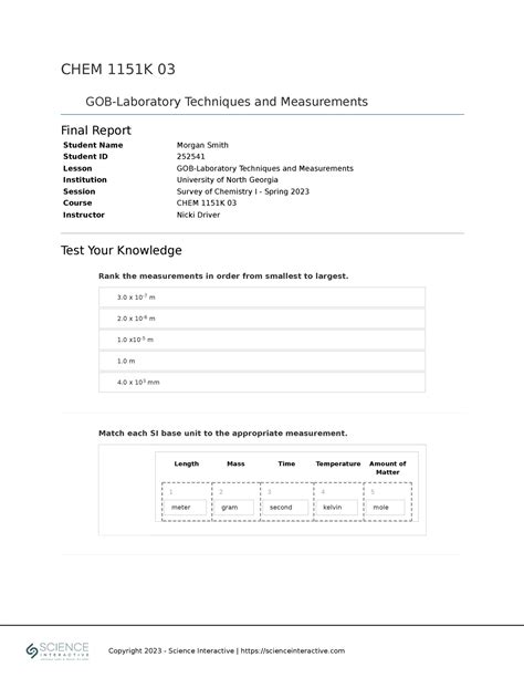 CHEM1151K Lab 3 Lab 3 Lab Kit Inventory Took This Class Online Babe Name Morgan Smith