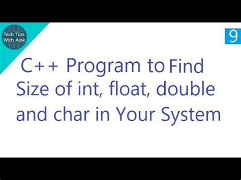 C Program To Find Size Of Int Float Double And Char In Your System Youtube