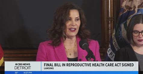 Gov Gretchen Whitmer Signs Final Reproductive Health Act Bill Cbs