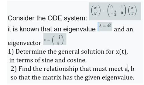 Solved 2 Consider The Ode System It Is Known That An