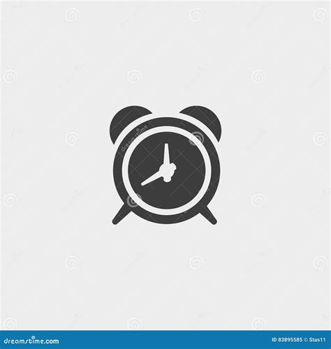 Alarm Clock Icon In A Flat Design In Black Color Vector Illustration Eps Stock Illustration