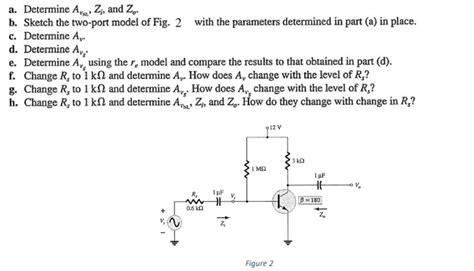 Solved Find The Values Of Following Parameters For The Chegg