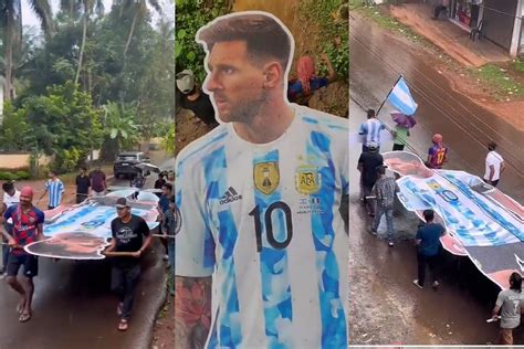 Fifa World Cup Messi Madness Engulfs India Argentine Fans Erect 30 Ft