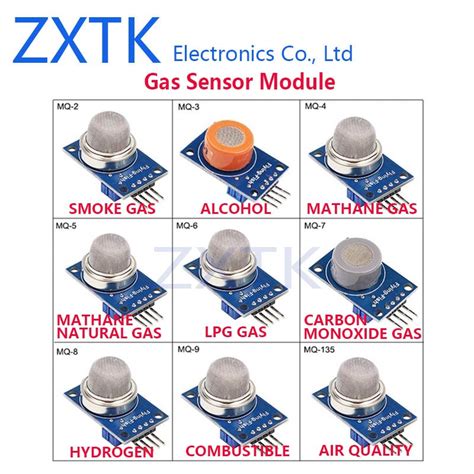 Mq2 Mq3 Mq4 Mq5 Mq6 Mq7 Mq8 Mq9 Mq135 Gas Alcohol Smoke Sensor Module Natural Lpg Co Carbon