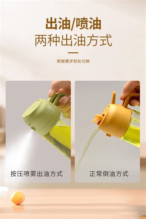 新款大容量可喷可倒开合两用油壶喷雾玻璃油瓶一体式自动开合油壶 阿里巴巴