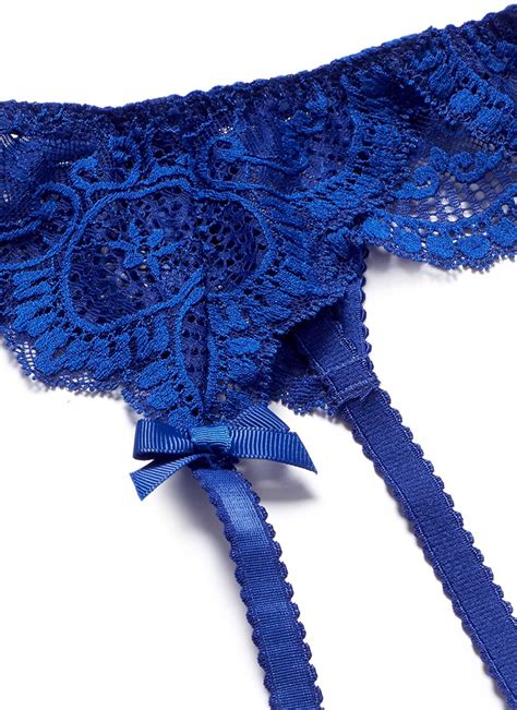 L Agent By Agent Provocateur Vanesa Lace Suspender Belt In Blue Lyst