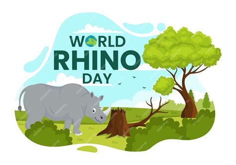 Premium Vector World Rhino Day Vector Illustration On 22 September