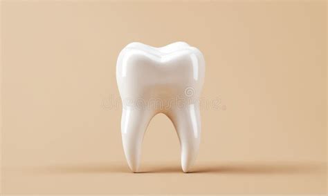 White Tooth Model On A Beige Background Stock Illustration