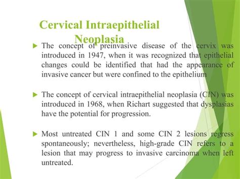 Pre Cancerous Lesions Of Cervixpptx Biological Sciences Science