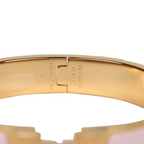 Hermes Clic Clac H Bracelet Pm Rose Candeur Enamel Gold Hardware