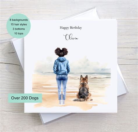 Dog Lover Birthday Card Build Your Own Custom Card Personalised Girl