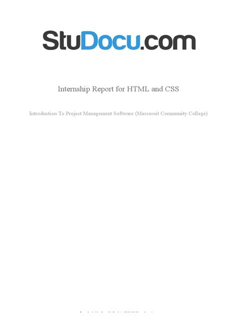 Internship Report For Html And Css Pdf World Wide Web Internet And Web