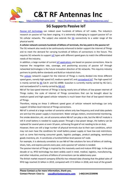 5g Supports Passive Iot Pdf Internet Of Things Internet