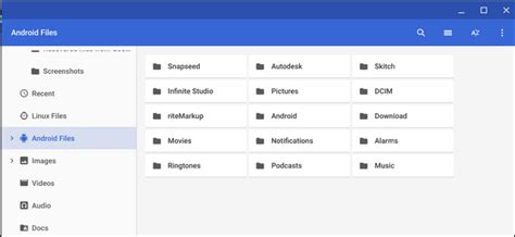how to get android files to show up in the chrome os file manager