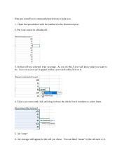 Here Are Some Excel Commands To Help You Docx Here Are Some Excel Commands Instructions To