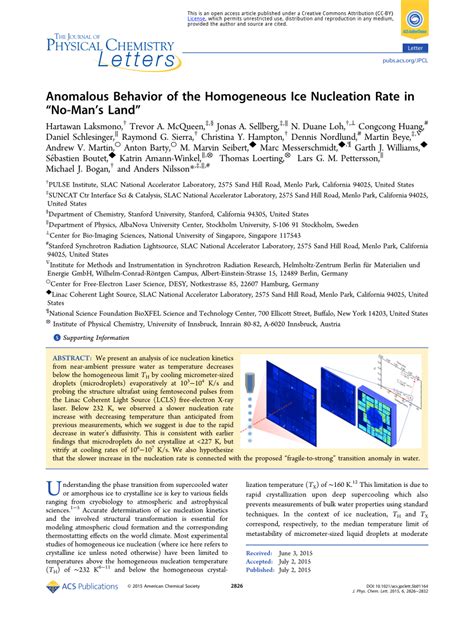 Pdf Anomalous Behavior Of The Homogeneous Ice Nucleation Rate In No
