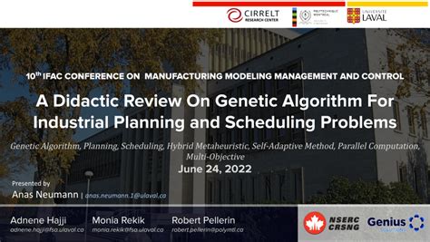 Pdf Presentation A Didactic Review On Genetic Algorithm For Industrial Planning And