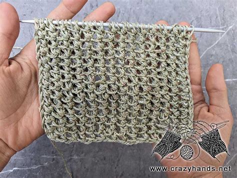 Net Knit Stitch Free Pattern · Crazy Hands