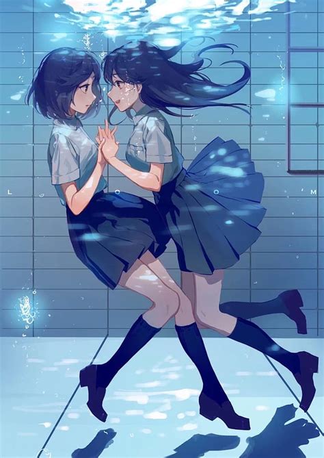 1366x768px Free Download Hd Wallpaper Anime Girls Yuri Artist