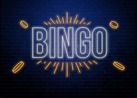 Bingo Neon Sign On Brick Wall Background Neon Alphabet Stock Vector