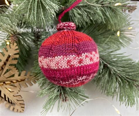 Free Christmas Ornament Knitting Pattern Banana Moon Studio