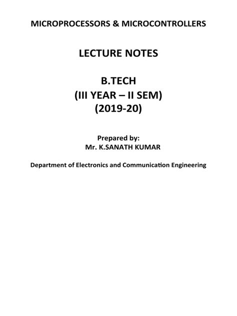 Mpmc Digtal Notes Pdf Central Processing Unit Pointer Computer