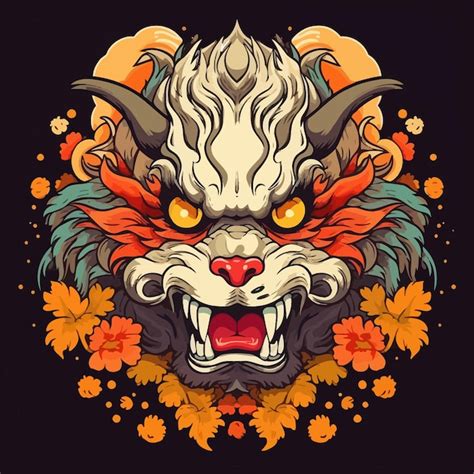 Vecteur De Masque Hannya Vecteur Premium